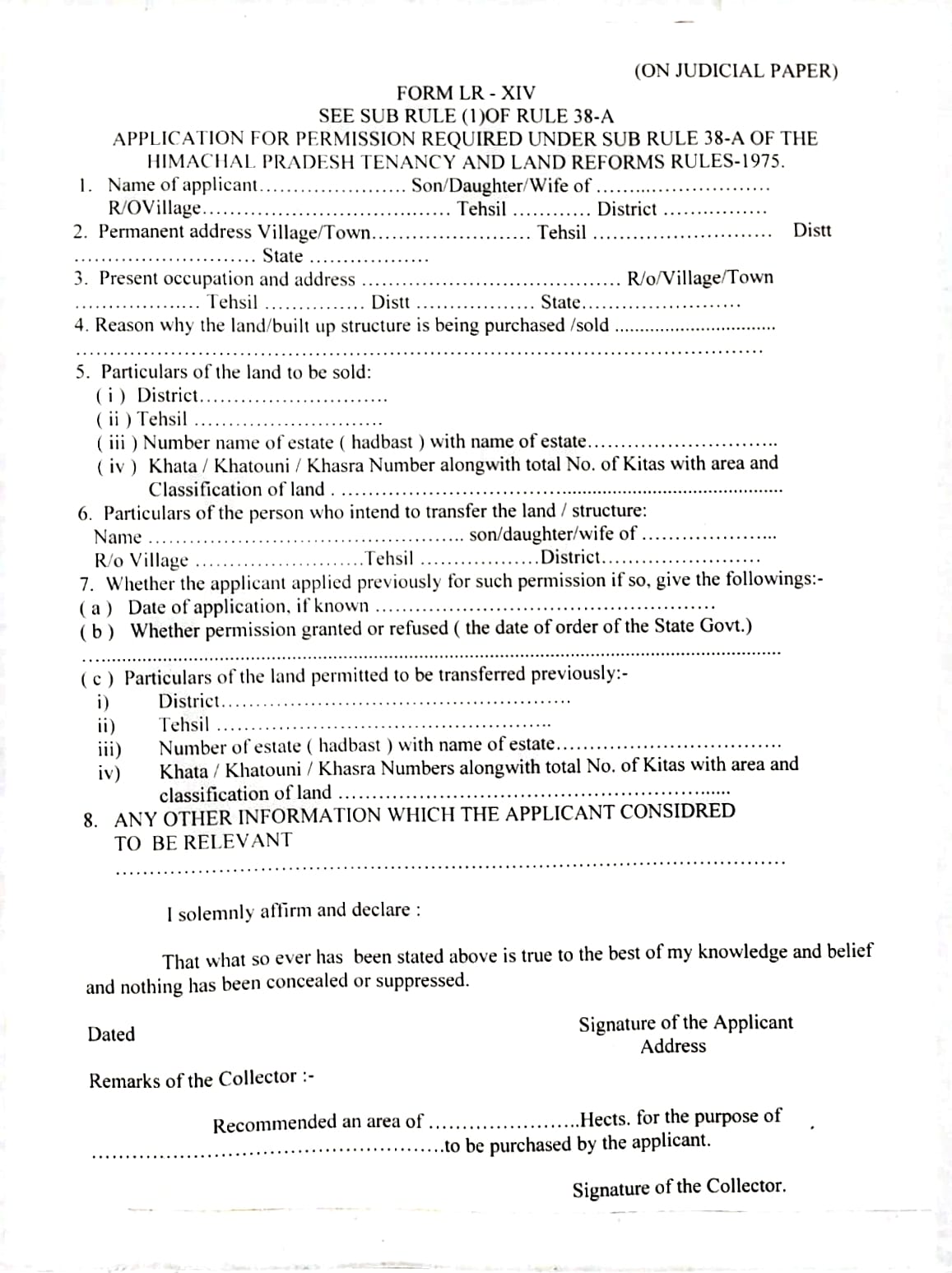 Documents required for obtaining permission under section 118 for Commercial Purpose - Panshul ...